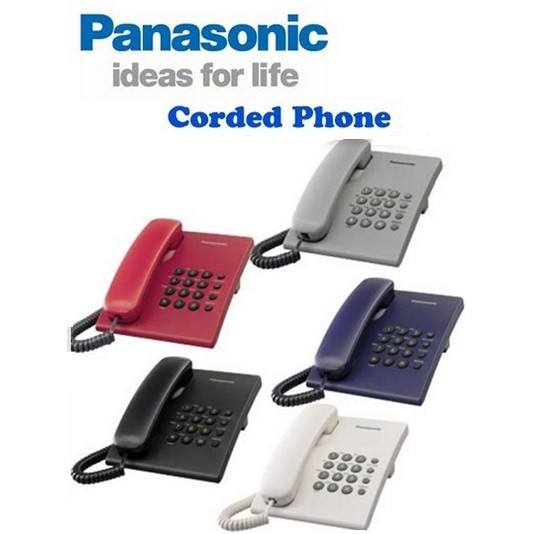 PANASONIC CORDED PHONE KX-TS500MX IN 5 DIFFERENT COLOURS ....WITH 6 MONTH SHOP | Shopee Malaysia