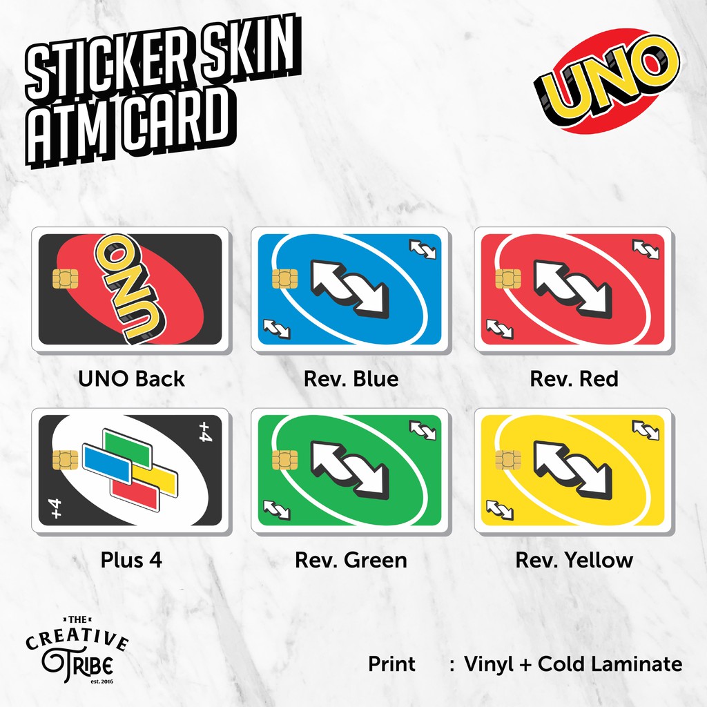 Sticker Skin Card UNO - Vinyl ATM Debit Credit Emoney Flazz Sticker ...