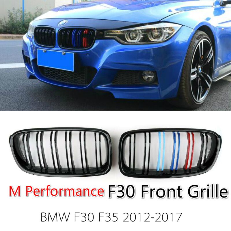 BMW 3 Series 5 Series Front Grille M color 1 Pair Double Slat Line ...