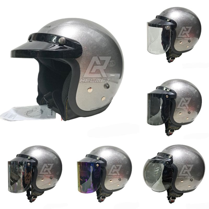 Original CARGLOSS helmet silver with flat glass | Shopee Malaysia