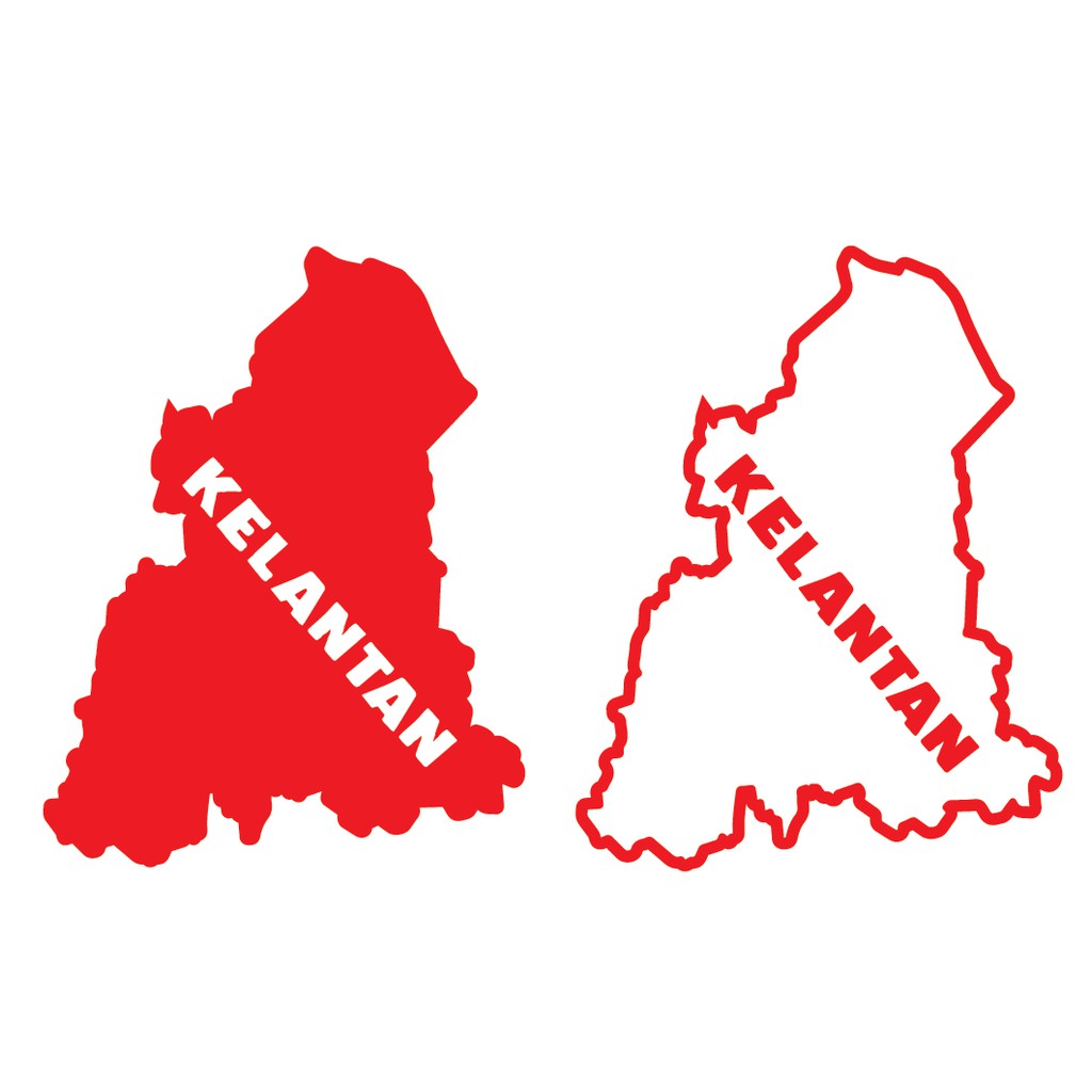 2PCS KELANTAN MAP STICKER,STICKER CERMIN,STICKER MOTO,STICKER KERETA ...