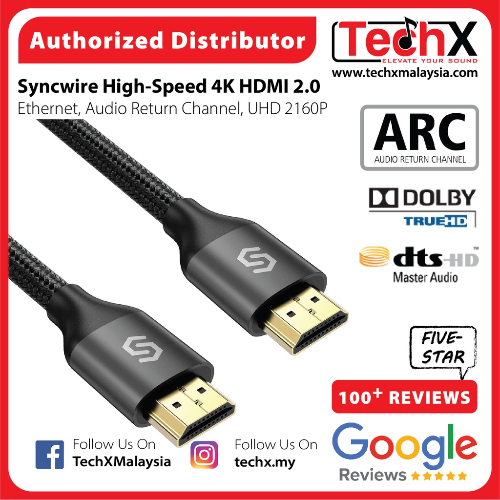 Syncwire 4K HDMI 2.0 Nylon Braided Cable | Shopee Malaysia