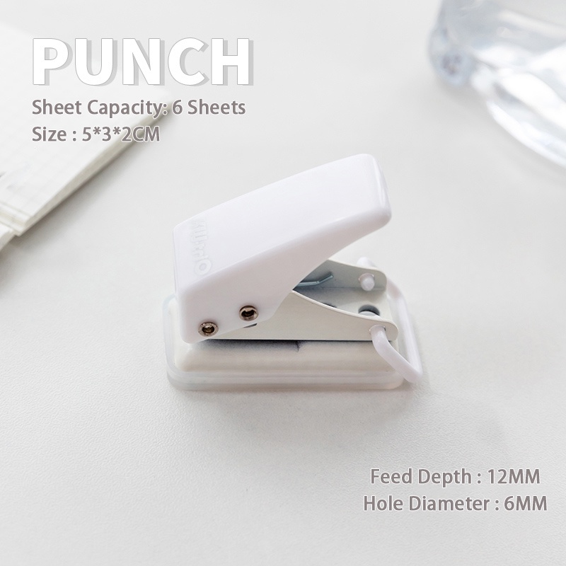 Letit Mini Paper Punch 1 Hole Paper Punch Puncher Handheld Metal Round