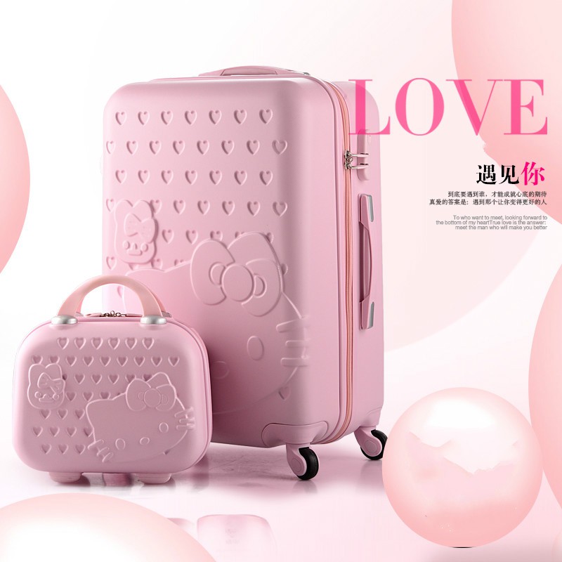 Korean Version Cute Trolley Case 20inch Female Pink Hello Kitty ...