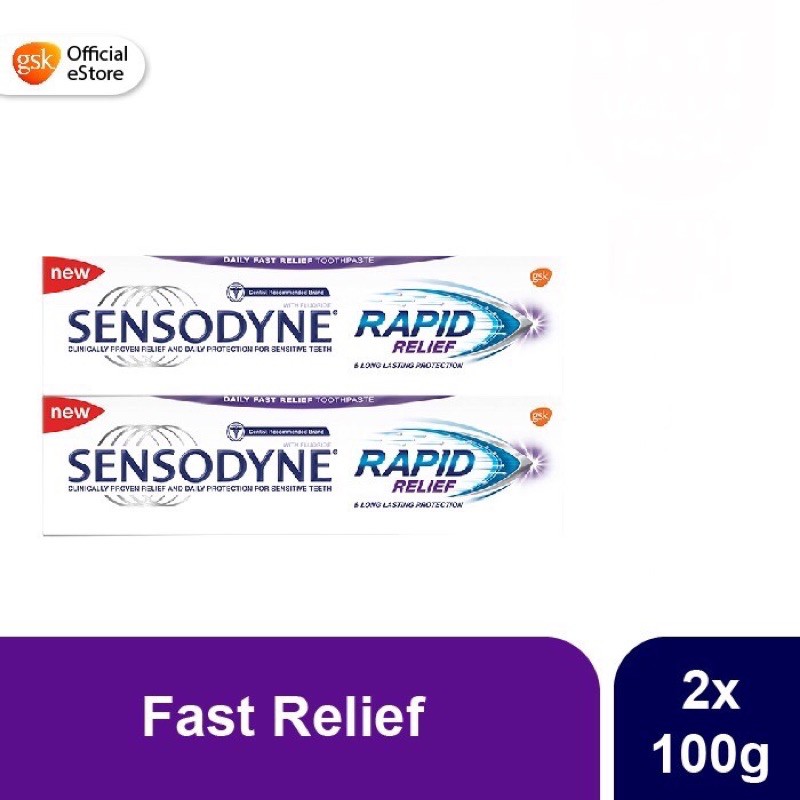 [Value Pack] Sensodyne Sensitive Rapid Relief Toothpaste, (2 x 100g ...