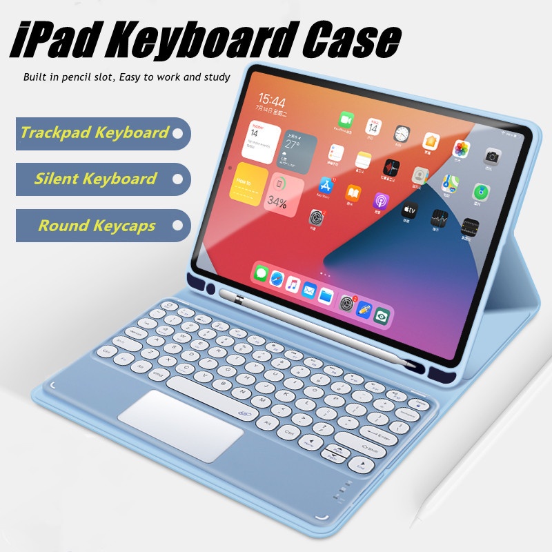 【Warranty】Wireless Keyboard For iPad Touchpad Keyboard Case for 10.2 ...