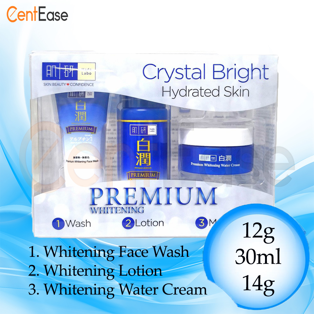 Hada Labo Crystal Bright Hydrated Skin Premium Whitening Trial Set ...