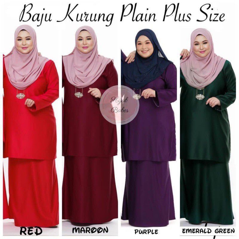 Baju Raya💞Plus Size🌻Baju Kurung Moden🌟 Iron Less🌟Soft Como Crepe💯Fast ...