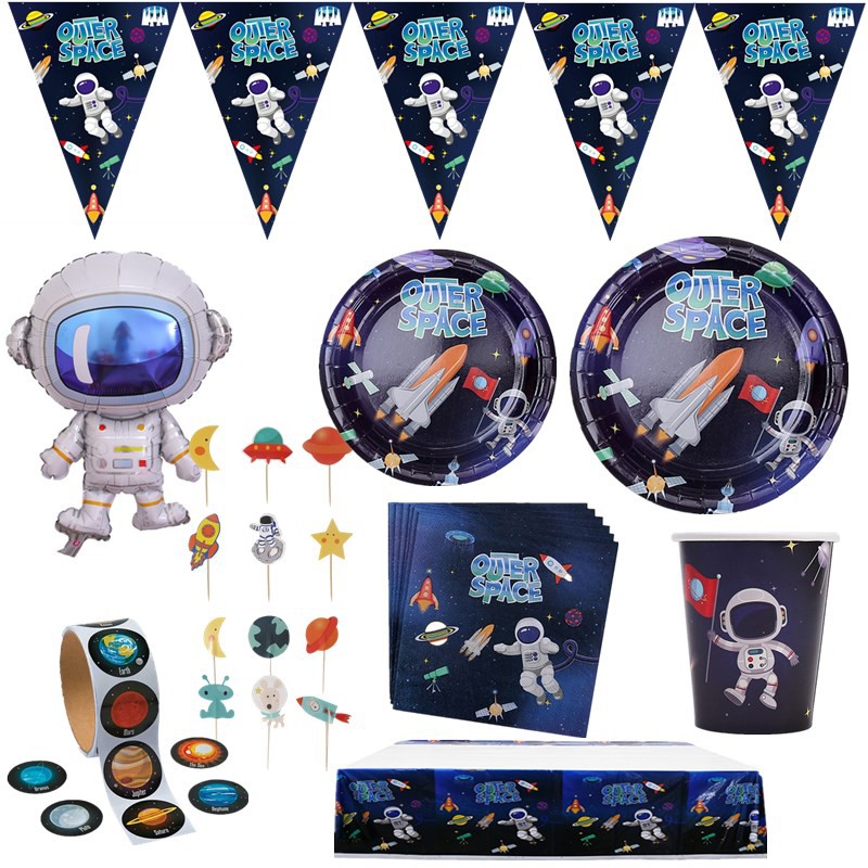 Disposable Outer Space Theme Tableware Set Party Decoration for Kids ...