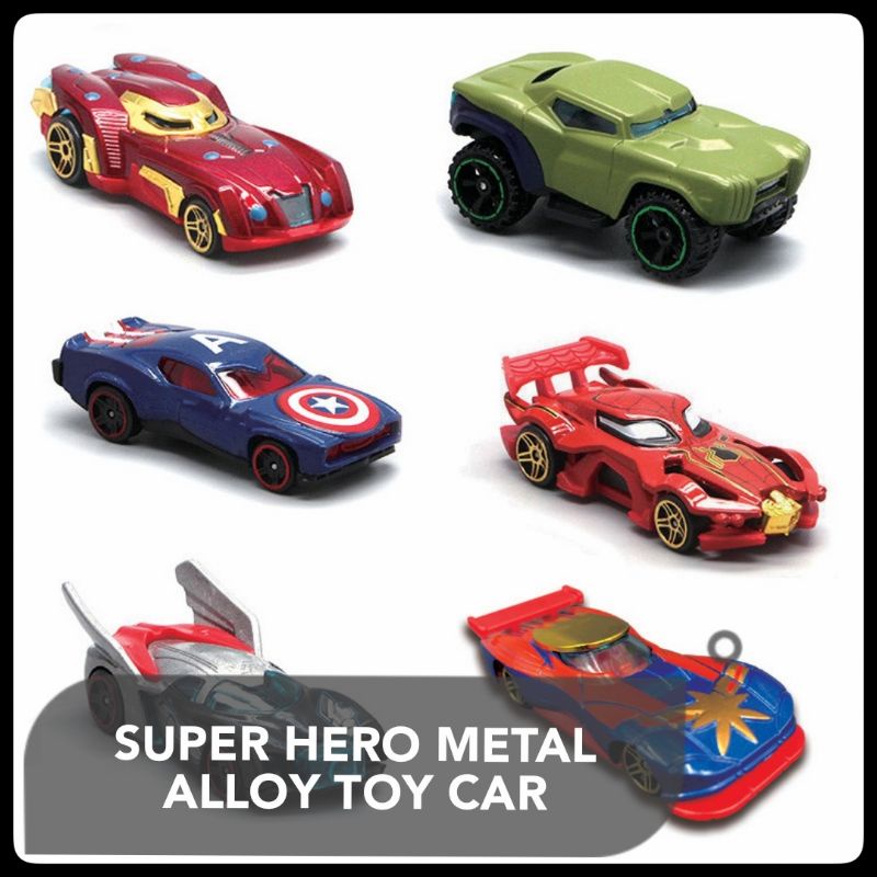 SuperHero Metal Alloy Toy Car Marvel Avengers DC Superhero Kereta ...