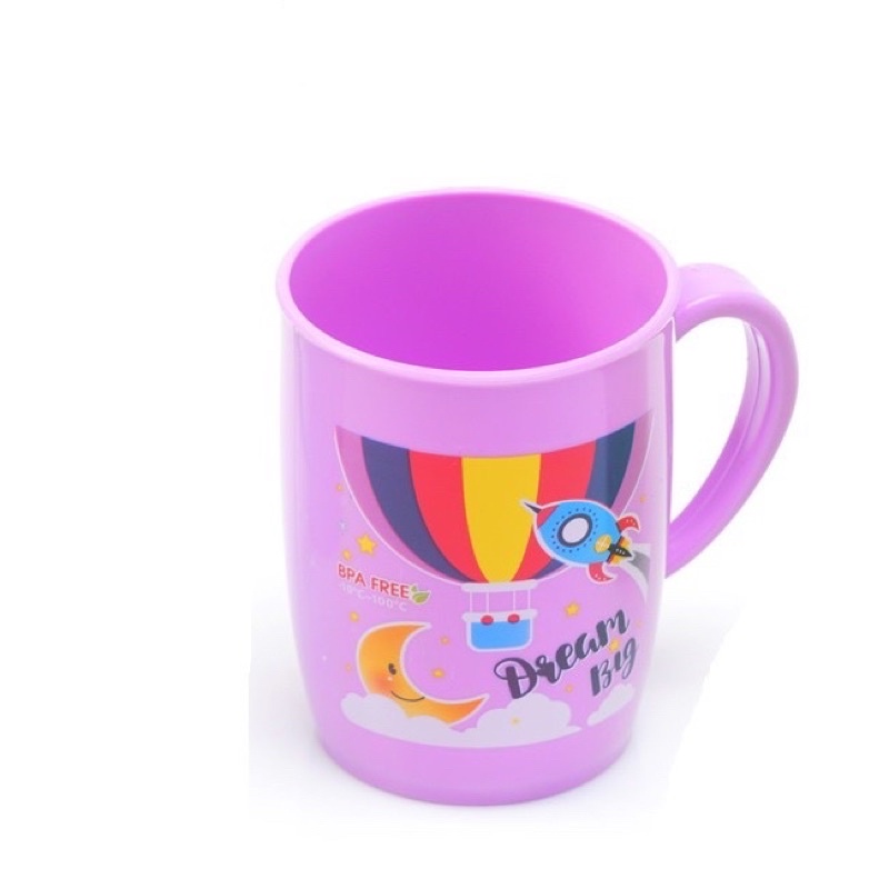 ELIANWARE Colourful Plastic Mug 370ml E-124 / Children Kid Mug Cute ...