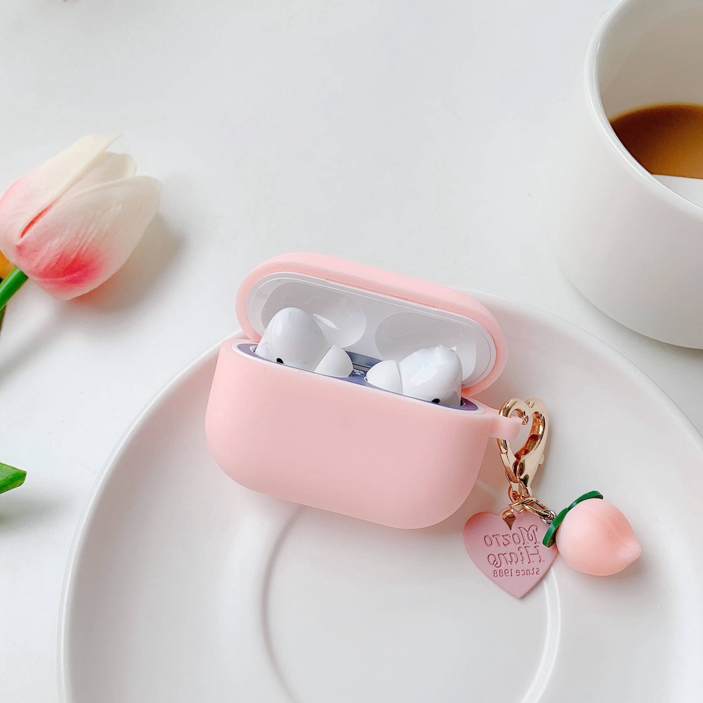 For Sony LinkBuds S Case Cute Sweet Peach / Flower KeyChain Silicone ...