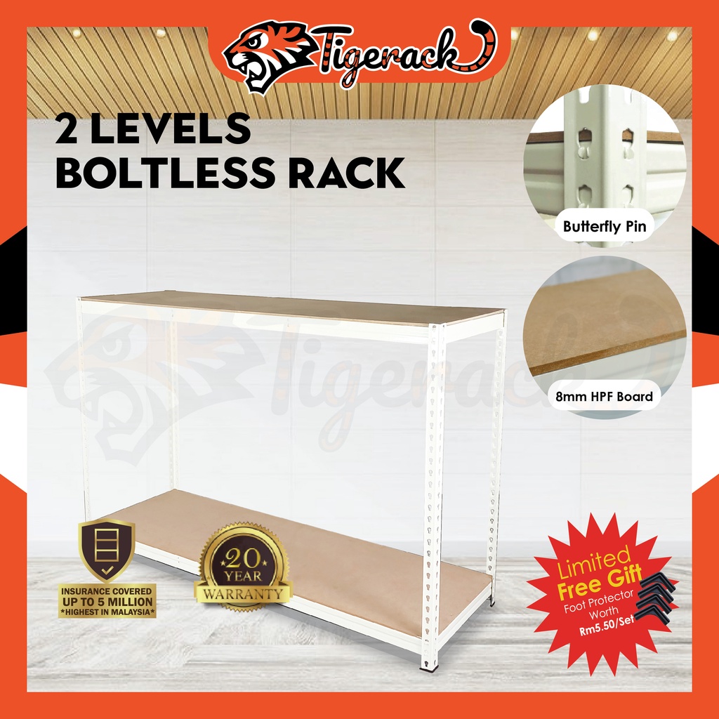 [FREE SHIPPING] TIGERACK Boltless Rack 2 Level Shelf Rak Besi ...