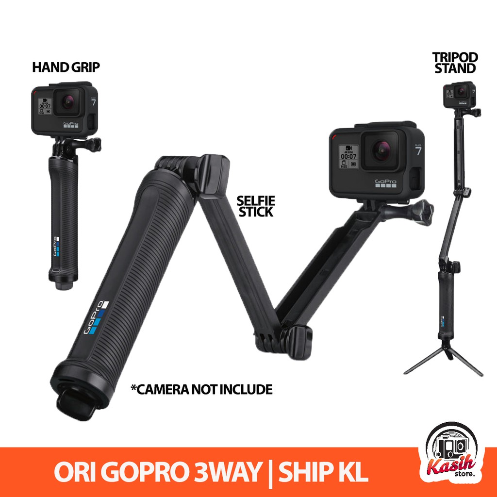 GOPRO Original 3 Way Pole Monopod ( Warranty Gopro Malaysia ) | Shopee ...