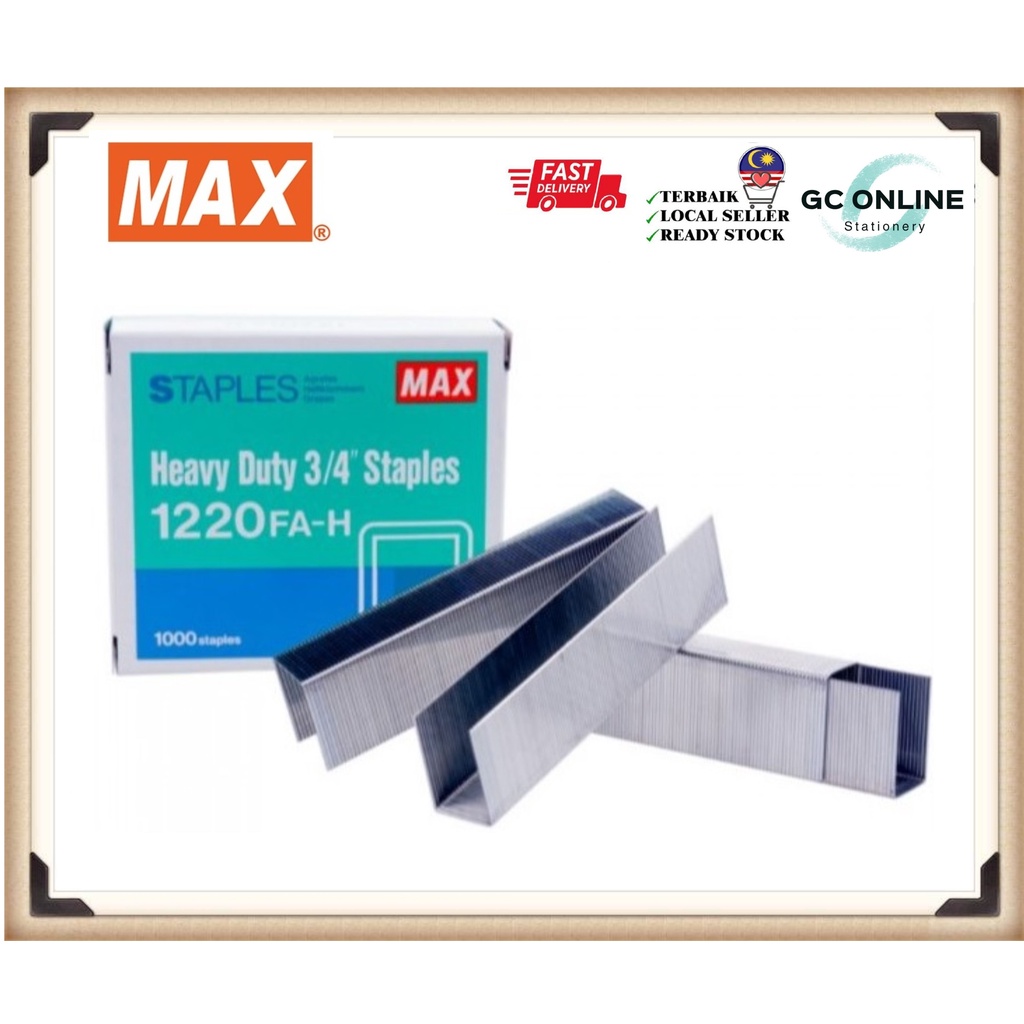 MAX 1220 FA-H Heavy Duty 3/4“ Staples （1000Staples/ Box) | Shopee Malaysia