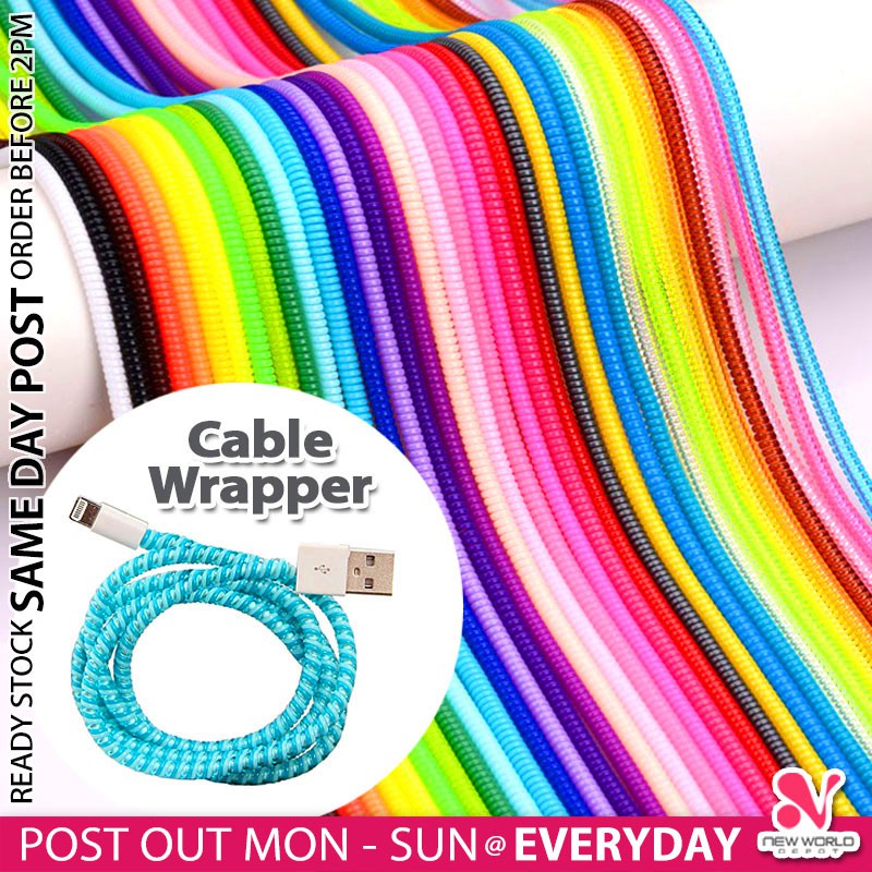 𝗗.𝗜.𝗬. 》 TPU Spiral Cable Protector Wrapper Protection Charger USB Wire ...