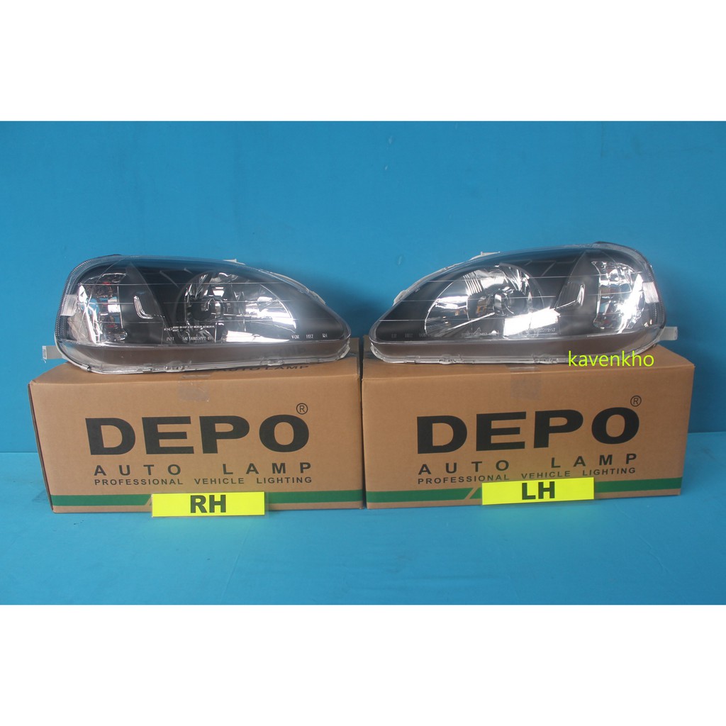 HONDA CIVIC S21 1999 EK 99 HEAD LAMP (BLACK CRYSTAL) (1 SET = LH + RH ...