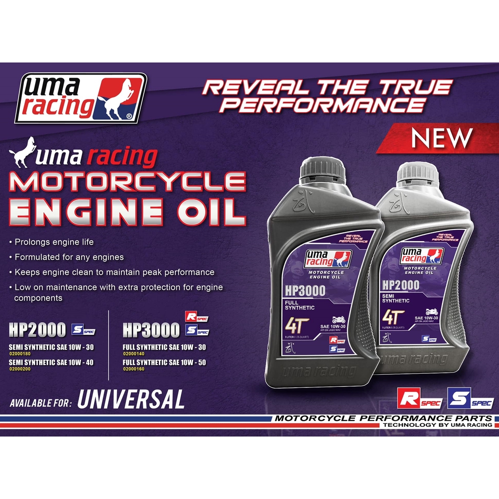 UMA RACING ENGINE OIL FULLY / SEMI SYNTHETIC 10W-30 10W-40 10W-50 15W50 ...