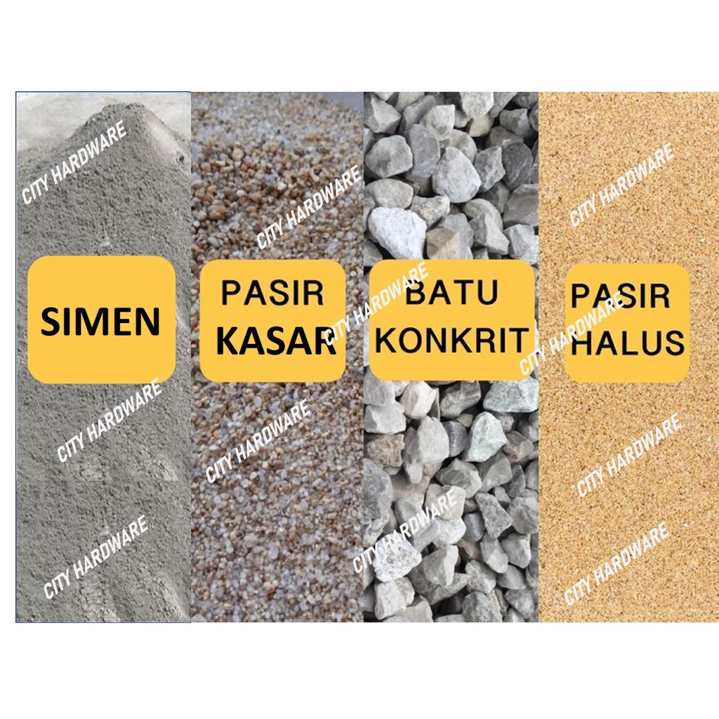 READY STOCK 1 KG CEMENT , PASIR KASAR, PASIR HALUS , BATU KONKRIT ...
