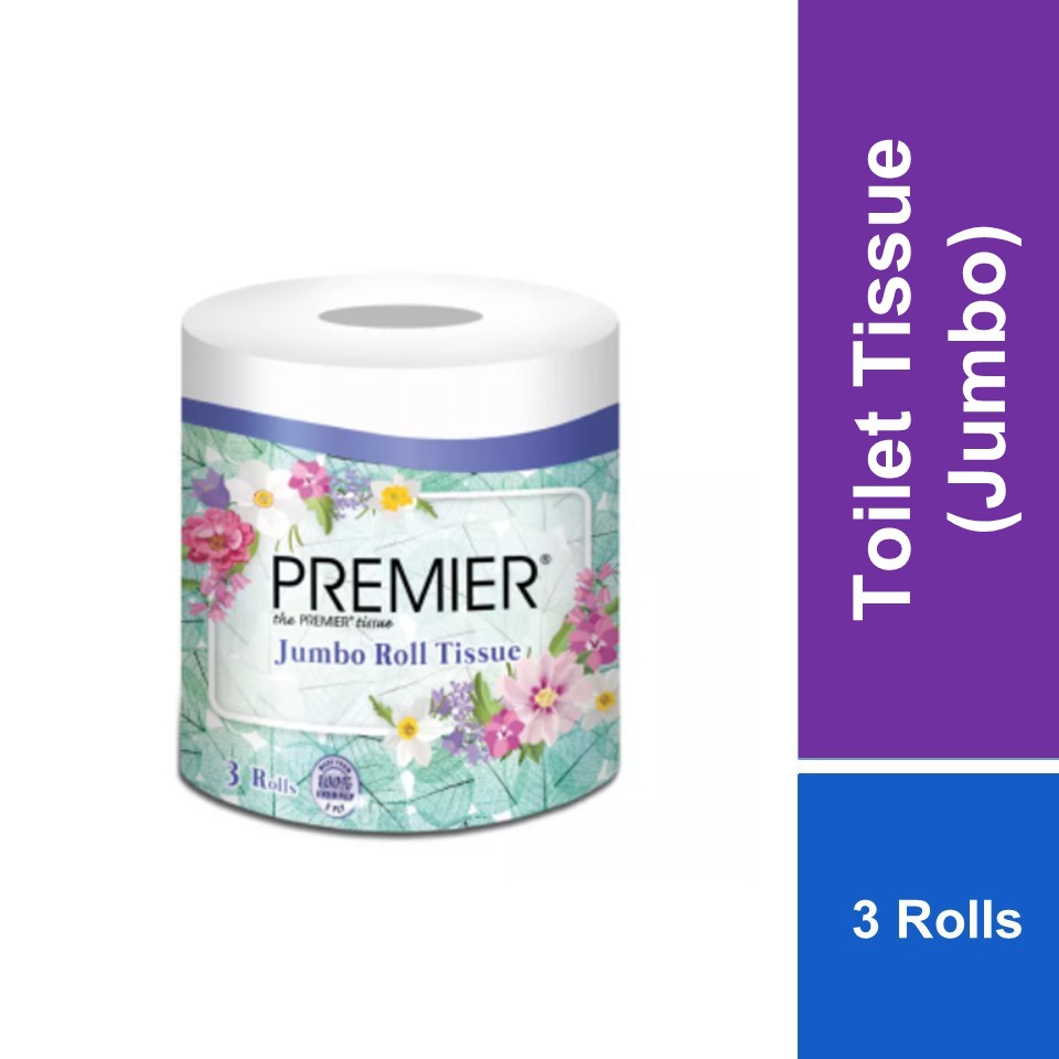 Premier Jumbo Roll Tissue 2ply 130m x 3rolls | Shopee Malaysia