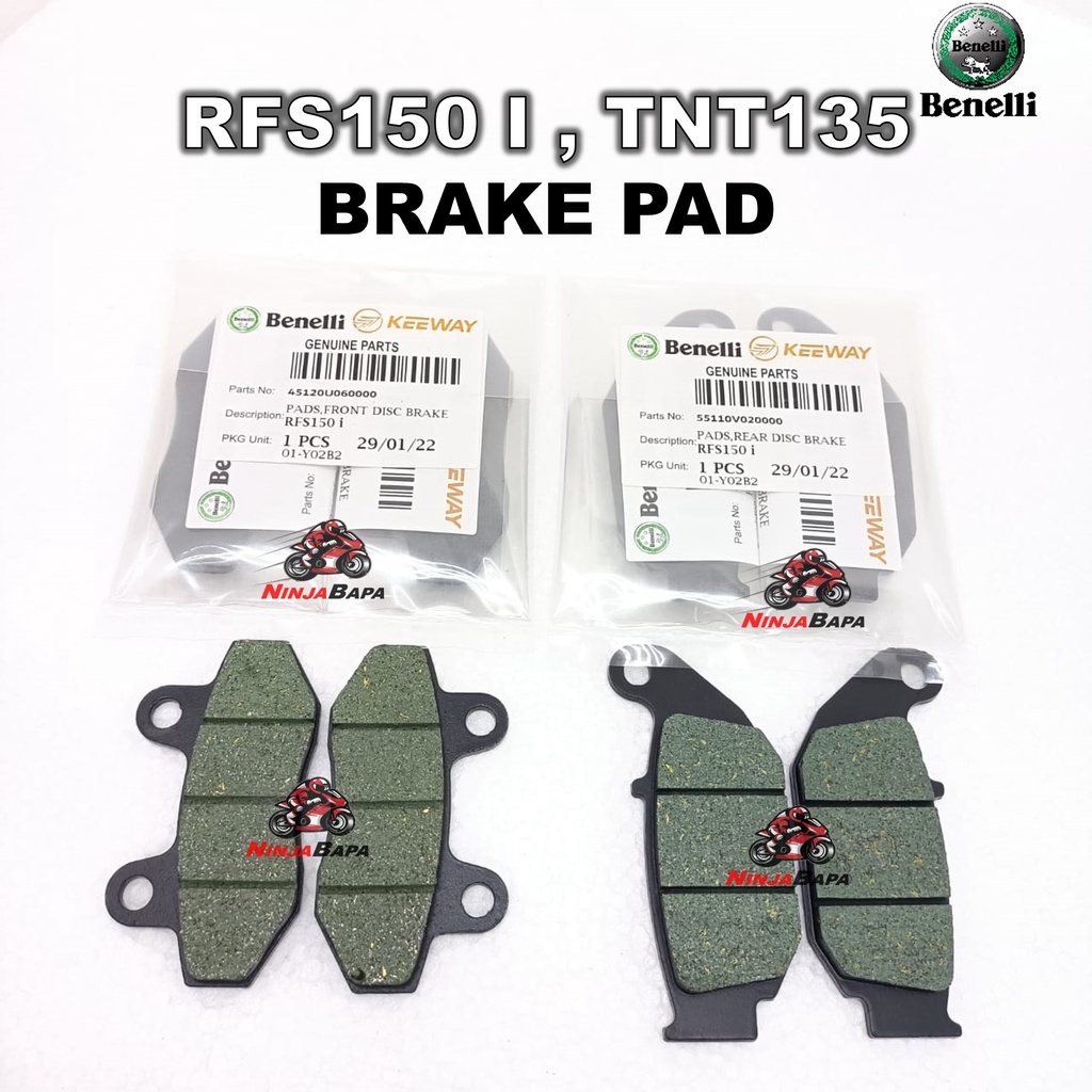 RFS 150 RFS150i TNT135 FRONT & REAR DISC BRAKE PAD DEPAN BELAKANG DISK ...