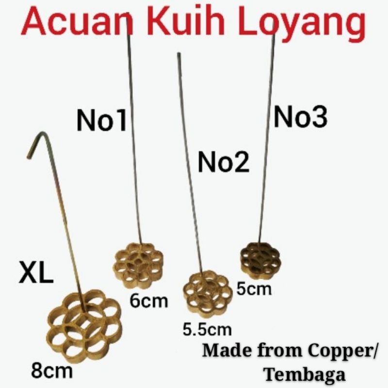Acuan Kuih Loyang/Goyang Copper/Tembaga/Honeycomb Beehive Cookies Mould ...