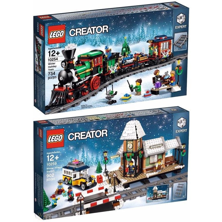 Lego 10254 Creator Expert Winter Holiday Train & 10259 Winter Village ...
