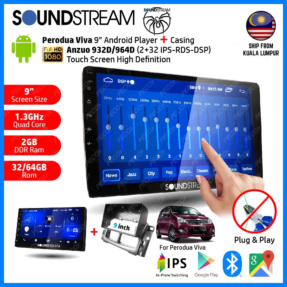 Soundstream Android Player - 9” Touch Screen High Definition Car ...