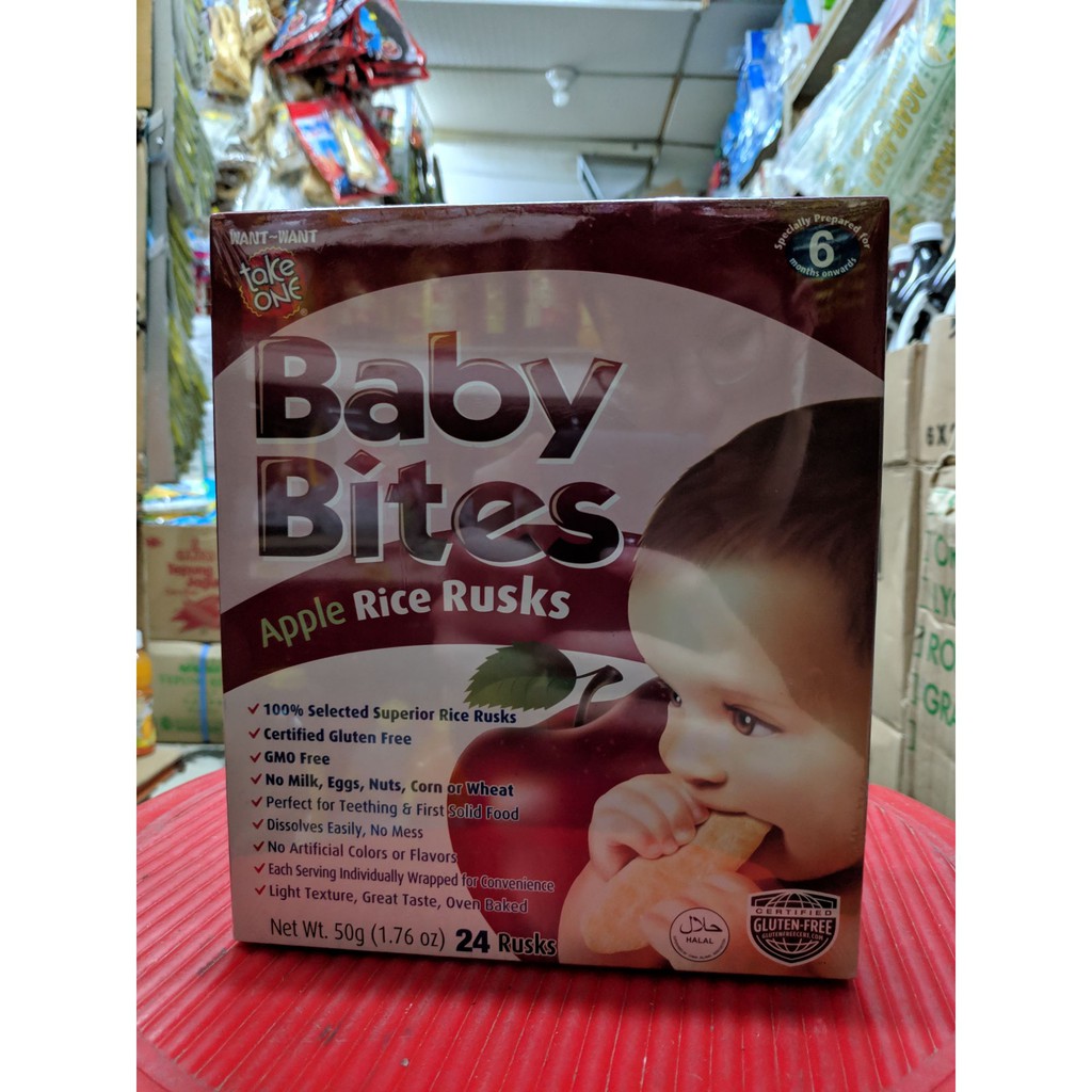 Take One Baby Bites Rice Rusks 50g (Original/Apple) | Shopee Malaysia