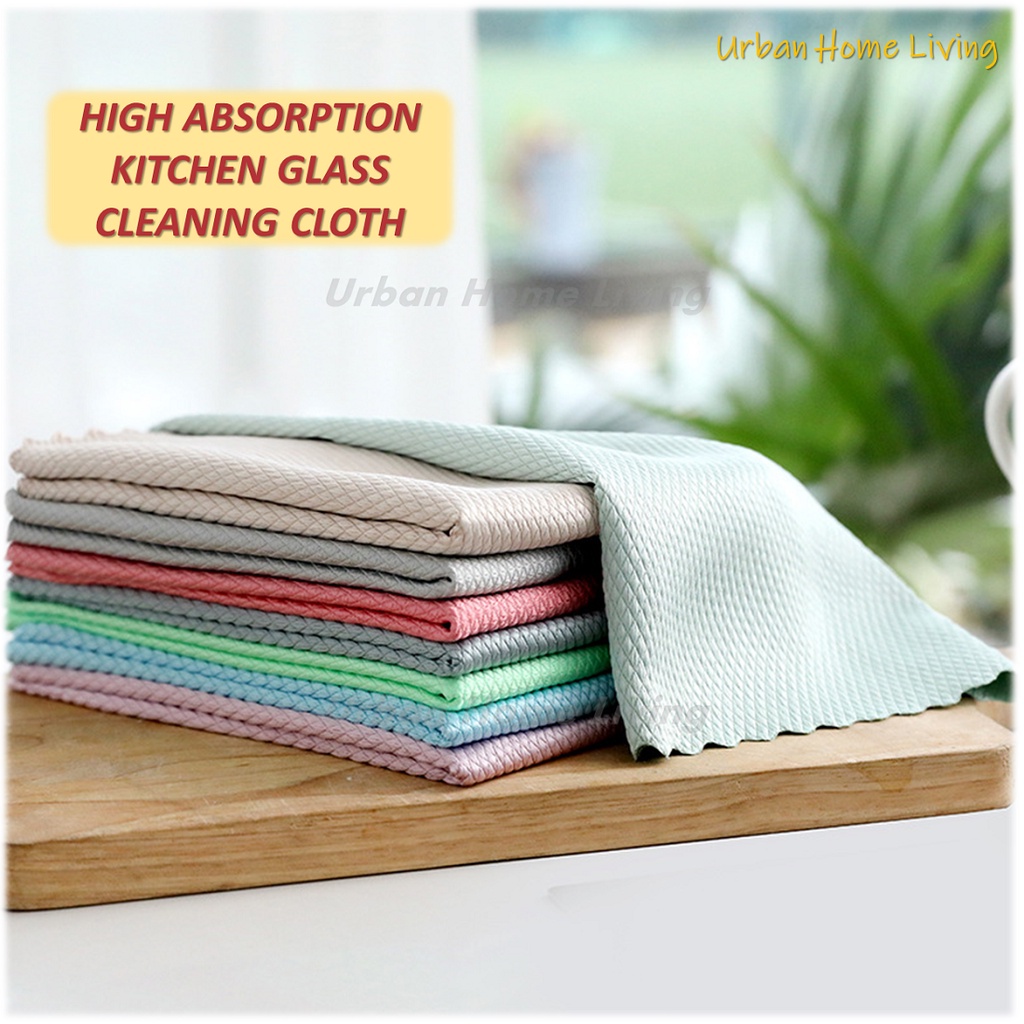 High Absorption Cleaning Cloth Kitchen Glass Microfiber Cloth Kain ...