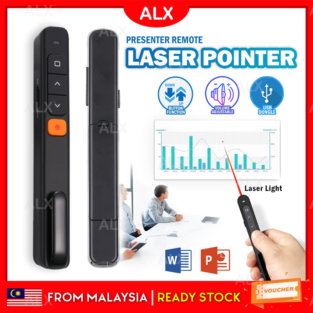 ALX Multi-function Red Laser Pointer Pen USB Presentation Pen Wireless ...