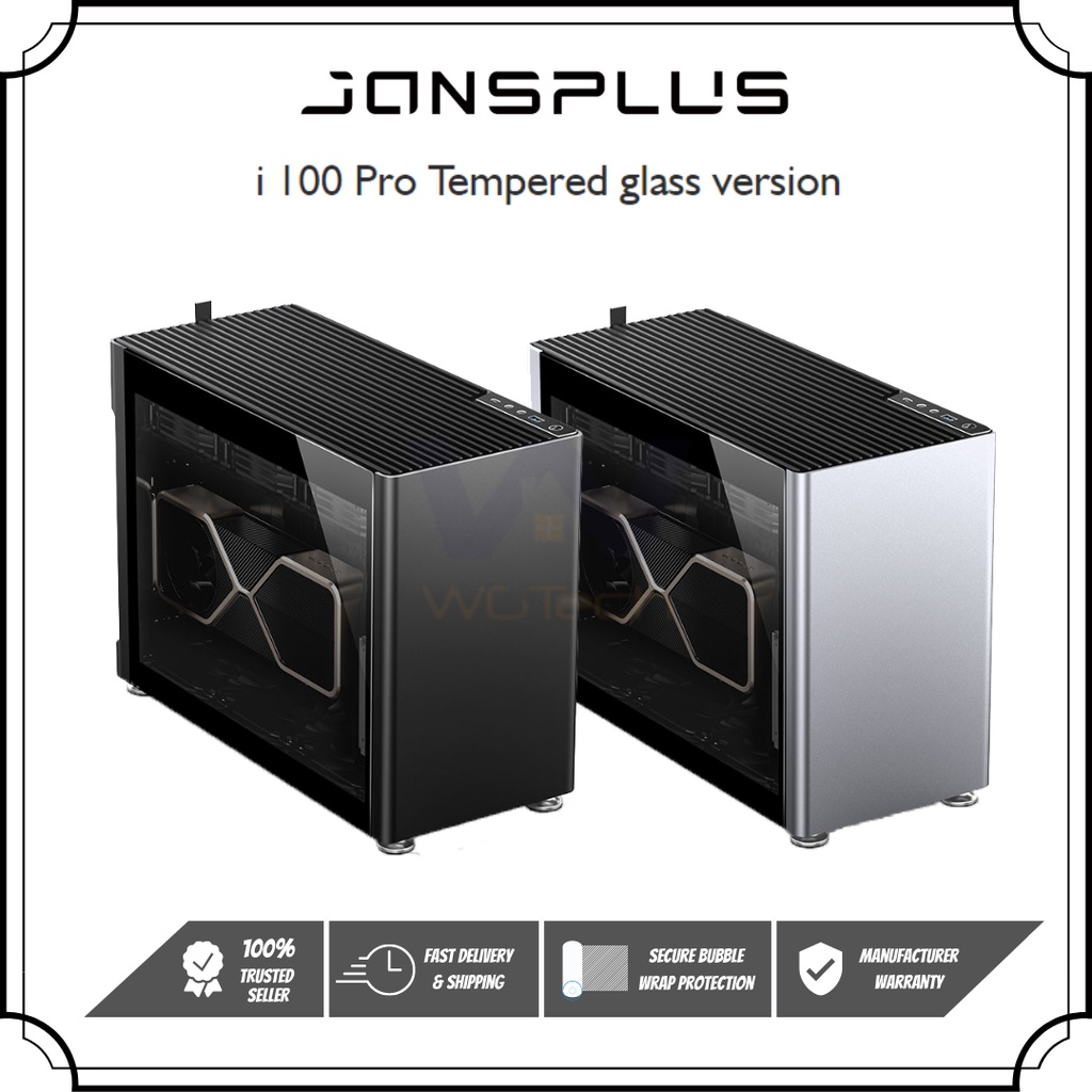 Jonsplus i100 Pro Tempered glass ITX Premium PC Case (include PCIE ...