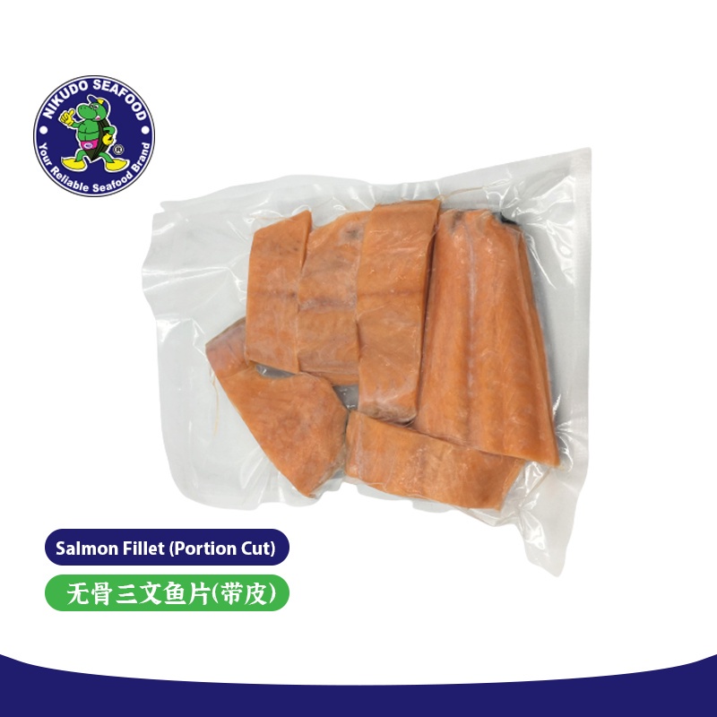 Nikudo SALMON FILLET (PORTION CUT) (PREMIUM) 无骨三文鱼片（带皮） Fish Seafood ...