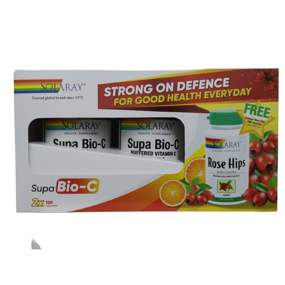 SOLARAY Supa Bio C 2X120 (FREE Rose Hips 100's) | Shopee Malaysia