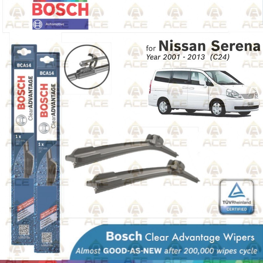 Bosch Clear Advantage U Hook Wiper Set for Nissan Serena C24 (26"/14") | Shopee Malaysia