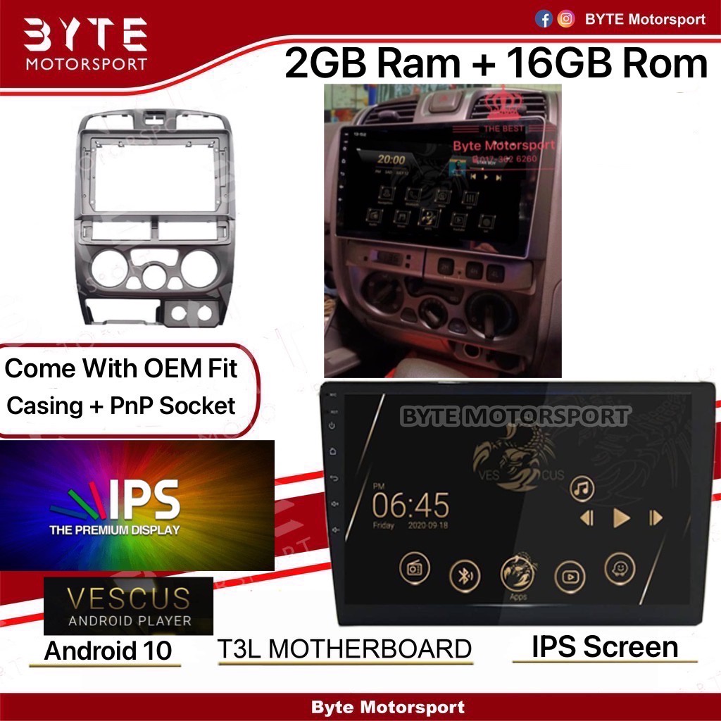 🦂VESCUS 🦂[2+16] 🇲🇾 Android Player For Isuzu Dmax 05-11 (Square) 🎁Free AHD Camera🎁 T3L 🥈Android ...