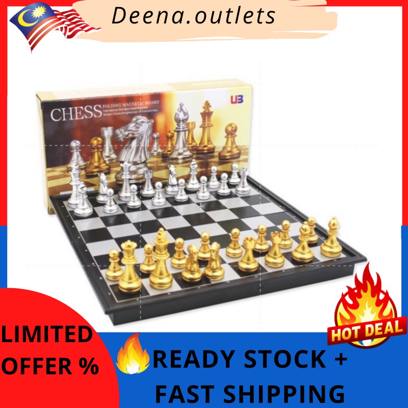Folding Magnetic Travel Chess Set For Kids Or Adults Chess Board Game ...