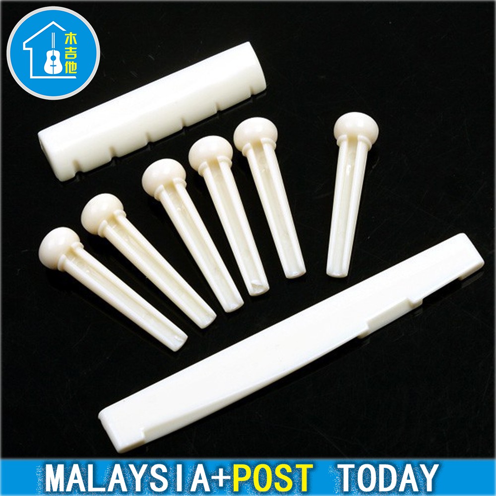 【Fast delivery】A Set of Folk Guitar Plastic Bridge Pins Saddle Nut 琴枕 ...
