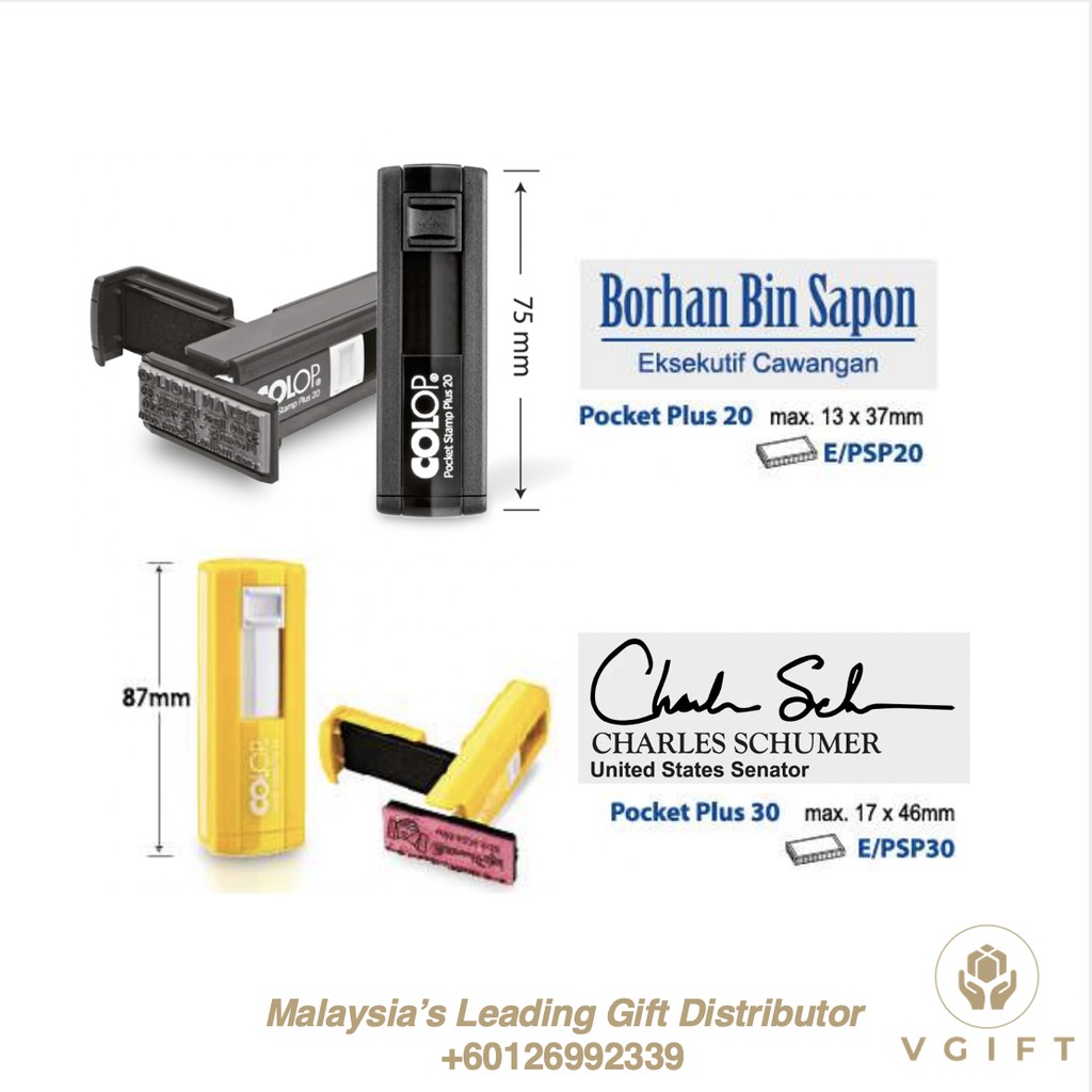 COLOP Self-Inking Portable Pocket Plus 20 30 Rubber Stamp Chop | Shopee ...