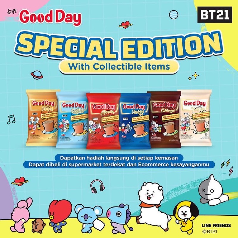 Good DAY SPECIAL EDITION BT21 ALL VARIAN BAG CONTAINS 10 BKS | Shopee ...