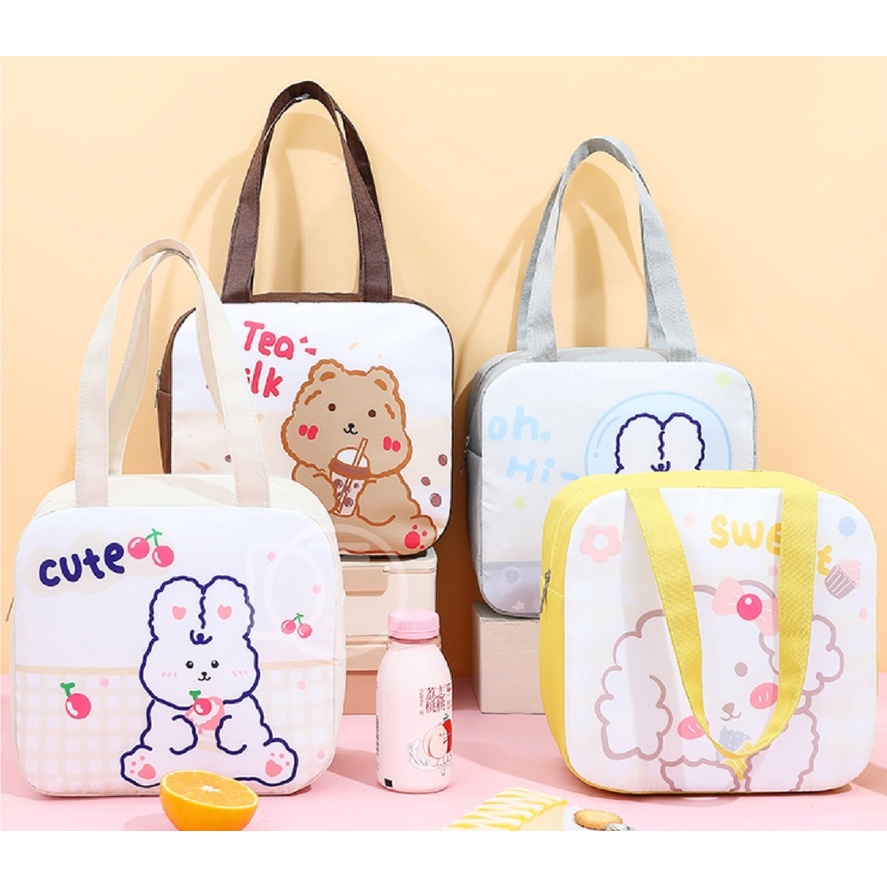 Thermal Cute Bento Lunch Box Bag Container Thermos Lunchbox Bags Beg ...