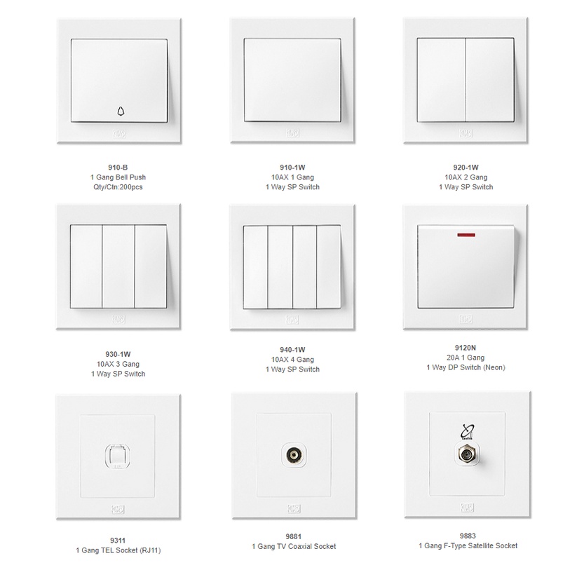 UMS 9 SERIES SWITCHES & SOCKETS (SIRIM APPROVED) | Shopee Malaysia