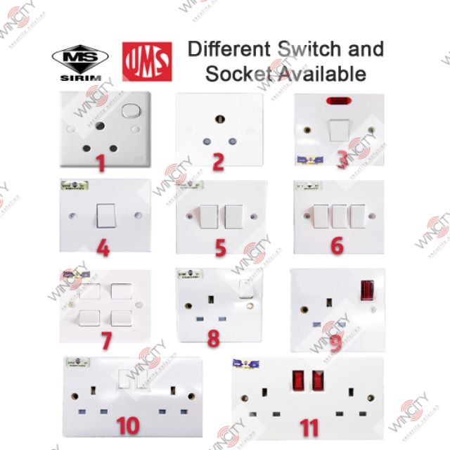 WSS UMS 13A 250V Multi Switched socket / 1 gang/ 2gang/4gang Suis Soket ...