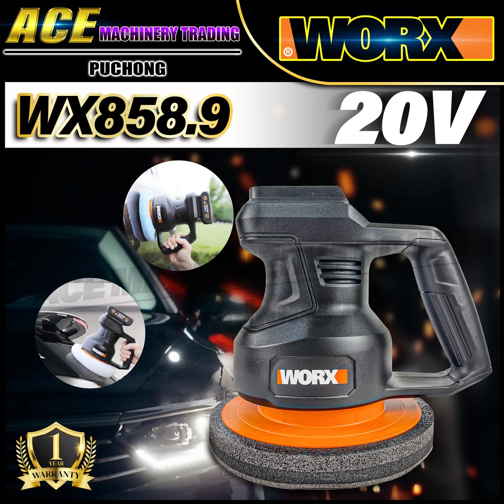 WORX WX858.9 PowerShare 20V Cordless Electric Polisher 3800rpm 178mm ...