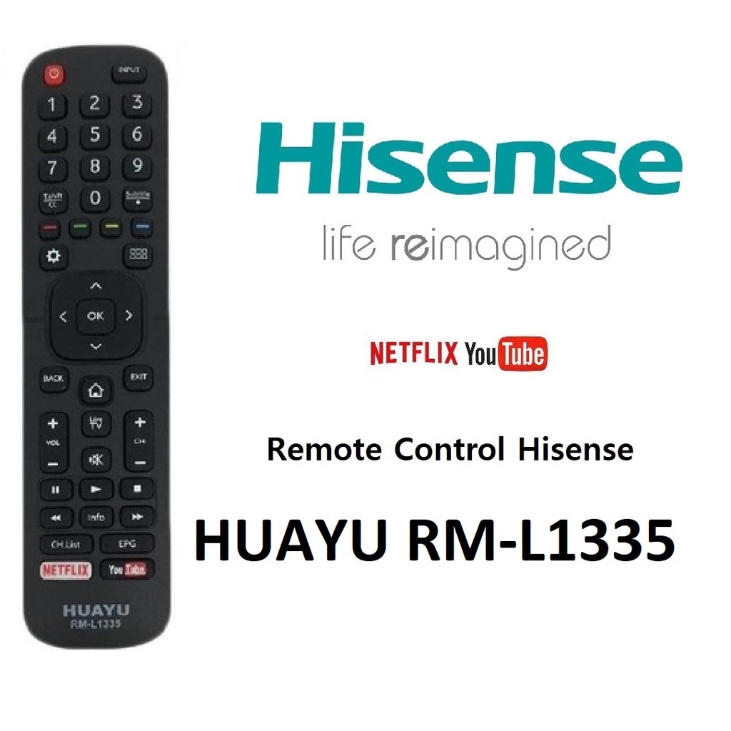 HUAYU RM-L1335 devant EN2BC27D EN2BE27D 2EN2BE27 Hisense devant with Netflix and youtube LCD ...