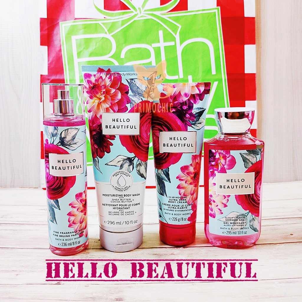 Bath & Body Works Hello Beautiful Fragrance Mist Body Wash Shower Gel Body Cream | Shopee Malaysia