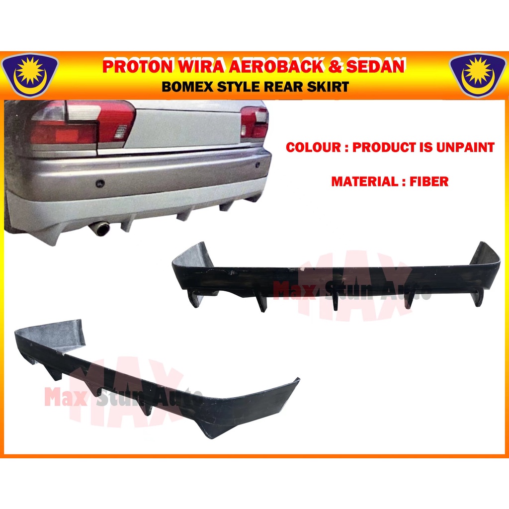 PROTON WIRA SEDAN SALOON AEROBACK REAR SKIRT (GSR,EVO3,SE,V6,NM,BOMEX ...