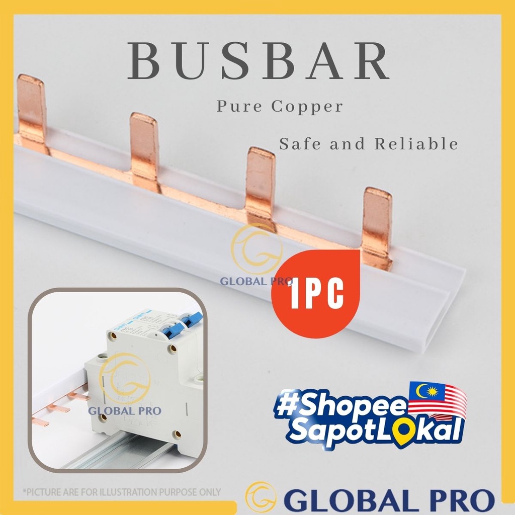 (1PC) 1 Pole Full Copper PVC Insulated Mcb Bar/Mcb Busbar Single Phase ...