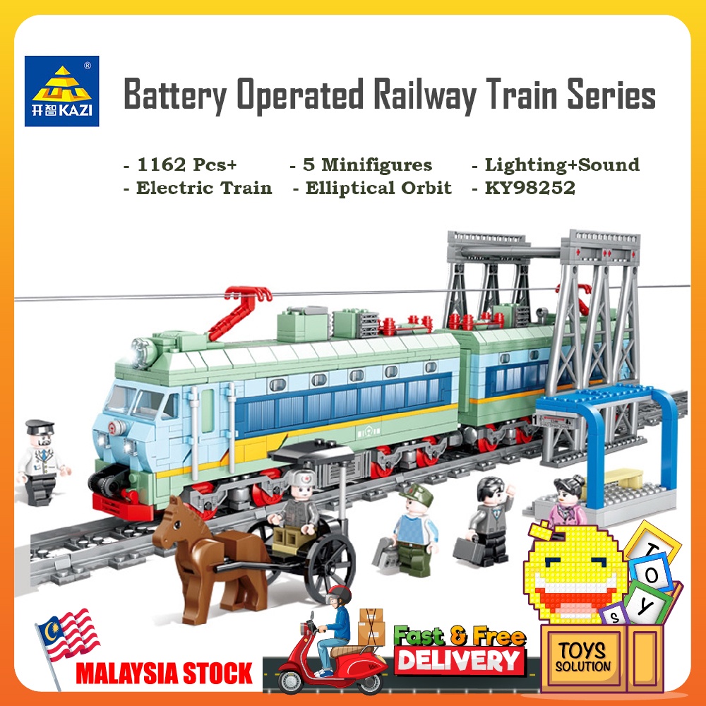 KAZI 98254 Electric Railway Train Battery Operated Building Blocks w ...