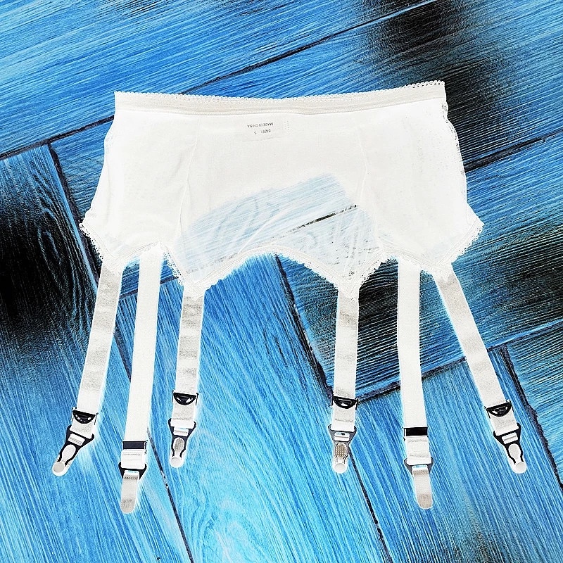 Luxury Six-Straps Shaper Garter Belt With Metal Clips Women Sexy Mesh ...